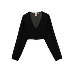 Spieth & Wensky Dirndlbluse SPIETH & WENSKY "Efeu", Damen, Gr. 32, schwarz, Obermaterial: 100% Polyester PES., festlich, regular fit, V-Ausschnitt, Blusen Dirndlbluse, mit schimmernden Kn&ouml;pfe als stilvolles Detail