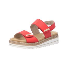 Plateausandaletten Remonte "Remonte Sandalen Glattleder", Damen, Gr. 39, rot, Glattleder, Schuhe