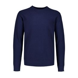 Strickpullover LINDBERGH "Strickpullover Relaxed Fit", Herren, Gr. L, navy, Obermaterial: 60% Baumwolle, 40% Polyester, Rundhals, Pullover Strickpullover