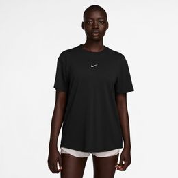 T-Shirt Nike "W NK ONE RELAXED DF SS TOP", Damen, Gr. L, schwarz (schwarz, wei&szlig;), Jersey, Obermaterial: 81% Polyester, 13% Baumwolle, 6% Elasthan, normal, Rundhals, Shirts T-Shirt, relaxte Schnittform, kurze &Auml;rmel, sportlicher Stil