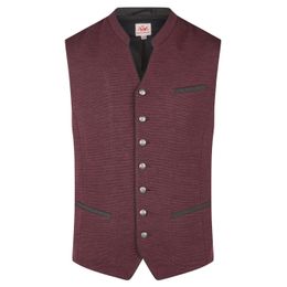 Spieth & Wensky Trachtenweste SPIETH & WENSKY "Halbach", Herren, Gr. 48, d,rot, Obermaterial: 95% Polyester PES. 5% Elasthan EL. Futter: 95% Baumwolle CO. 5% Elasthan EL., regular fit, V-Ausschnitt, Westen, mit Stehkragen