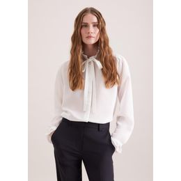 Schluppenbluse Seidensticker, Damen, Gr. L (40), off, wei&szlig;, 83% Viskose, 17% Polyester, unifarben, regular fit, Blusen Schluppenbluse, 1/1 Stehkragen Uni
