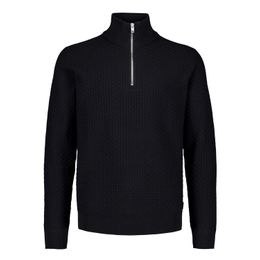 Troyer LINDBERGH "Troyer Relaxed Fit", Herren, Gr. L, schwarz, Obermaterial: 60% Baumwolle, 40% Polyester, hoch geschlossener Ausschnitt, Pullover Troyer