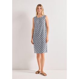 Sommerkleid Street One, Damen, Gr. 34, EURO-Gr&ouml;&szlig;en, shadowed navy, Stoff, 100% Viskose, gemustert, normal knielang, Rundhals, abgesteppt, Kleider Sommerkleid, aus Viskose