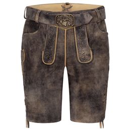 Spieth & Wensky Lederhose SPIETH & WENSKY "Gottlieb", Herren, Gr. 56, N-Gr, horn, st schwarz, Obermaterial: 100% Lammleder LEL., festlich, regular fit, Hosen, mit Stickerei