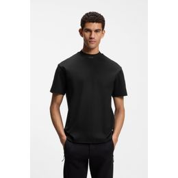 Stehkragenshirt BOSS Green "Porsche Spirit 70 Capsule Collection", Jungen, Gr. L, schwarz001, Jersey, Obermaterial: 100% Baumwolle, unifarben, relaxed fit normal, hoch geschlossener Ausschnitt, abgesteppte Kante, Shirts Stehkragenshirt, Premium Herrenmode Limited