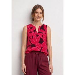 Tr&auml;gertop Street One, Damen, Gr. 34, salsa rot, Stoff, 95% Viskose, 5% Elasthan, gemustert, normal normal, Rundhals, abgesteppt, Tops Tr&auml;gertop, Jersey