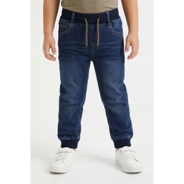 Loose-fit-Jeans name it "NMMBEN BAGGY ROUND JEANS 1132-TO NOOS", Jungen, Gr. 122, N-Gr, blau (dunkelblau denim), Denim/Jeans, Obermaterial: 57% Lyocell, 31% Polyester, 10% Viskose, 2% Elasthan, unifarben, relaxed fit, Jeans