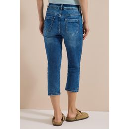 Slim-fit-Jeans Cecil, Damen, Gr. 26, L&auml;nge 20, mid blau used wash, Jeans, 82% Baumwolle, 16% Polyester, 2% Elasthan, unifarben, kniebedeckend, Jeans Slim-fit-Jeans, 5-Pocket-Style