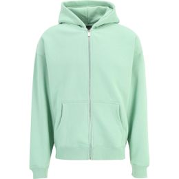 Sweatjacke 2Y STUDIOS "2Y Studios Herren 2Y Basic Oversize Zip-Hoodie", Herren, Gr. M, blau, 70% Baumwolle, 30% Polyester, unifarben, Sweatjacken Sweatjacke