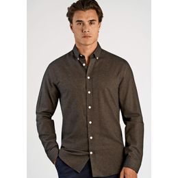 Flanellhemd LINDBERGH "Flanellhemd Relaxed Fit", Herren, Gr. L, Normalgr&ouml;&szlig;en, dk braun, Obermaterial: 100% Baumwolle, Hemden