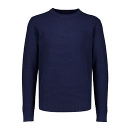 Strickpullover LINDBERGH "Strickpullover Relaxed Fit", Herren, Gr. L, navy, Obermaterial: 60% Baumwolle, 40% Polyester, Rundhals, Pullover Strickpullover