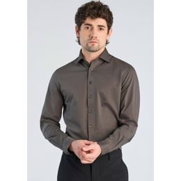 Businesshemd LINDBERGH "Business-Casual-Hemd Relaxed Fit", Herren, Gr. L, Normalgr&ouml;&szlig;en, dk army, Obermaterial: 100% Baumwolle, Hemden