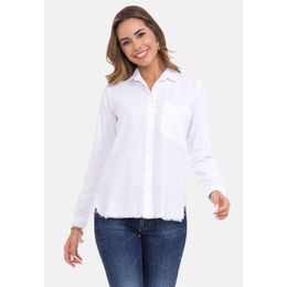 Cipo & Baxx Hemdbluse CIPO & BAXX "WH124", Damen, Gr. L, wei&szlig;, 100% Baumwolle, unifarben, regular fit normal, Manschette, Blusen Hemdbluse