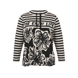 Sweatshirt Via Appia Due "Via Appia Due Sweatshirt", Damen, Gr. 44, champagner, schwarz, Obermaterial: 95% Viskose CV. 5% Elasthan EL., regular fit, Rundhals, Sweatshirts Sweatshirt, in Gro&szlig;e Gr&ouml;&szlig;en
