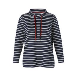 Sweatshirt Via Appia Due "Via Appia Due Sweatshirt", Damen, Gr. 48, marine multicolor, Obermaterial: 95% Viskose CV. 5% Elasthan EL., relaxed fit, ohne Ausschnitt, Sweatshirts Sweatshirt, Gro&szlig;e Gr&ouml;&szlig;en