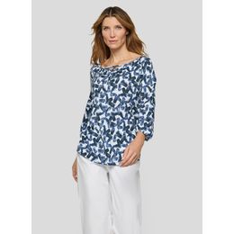 Shirtbluse Rabe "T-Shirt", Damen, Gr. 36, dunkelblau, 50%Baumwolle 50%Modal, gemustert, gerade, Blusen