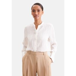 Klassische Bluse Seidensticker, Damen, Gr. XS (34), ecru, 80% Viskose 14% Polyamid, 6% Leinen, gestreift, regular fit, Rundhals, Blusen Bluse, 1/1 Rundhals Gestreift