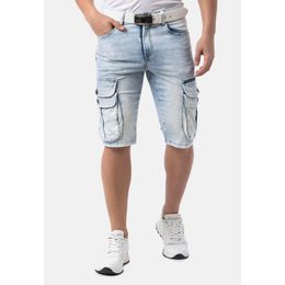 Cipo & Baxx Cargohose CIPO & BAXX "CK306", Herren, Gr. 29, Normalgr&ouml;&szlig;en, iceblau, 97% Baumwolle, 3% Elasthan, unifarben, regular fit kniebedeckend, Hosen Cargohose, Mit praktischen Cargotaschen