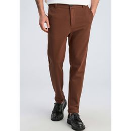 Stoffhose LINDBERGH "Stoffhose Slim Fit", Herren, Gr. L, dk braun, Obermaterial: 75% Polyester, 22% Viskose, 3% Elasthan. Futter: 65% Polyester, 35% Baumwolle, unifarben, slim fit, Hosen Stoffhose