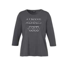 T-Shirt Via Appia Due "Via Appia Due T-Shirt", Damen, Gr. 44, blei multicolor, Obermaterial: 47% Baumwolle CO. 47% Modal CMD. 6% Elasthan EL., relaxed fit, Rundhals, Shirts T-Shirt, Gro&szlig;e Gr&ouml;&szlig;en