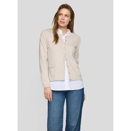 Strickpullover Rabe "Strickjacke", Damen, Gr. 36, beige, 100%Kaschmir, unifarben, figurbetont, gerader Abschluss, Pullover Strickpullover