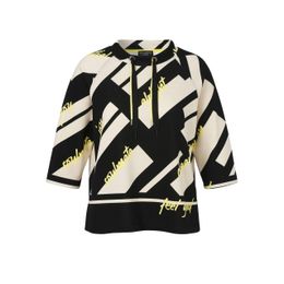 Sweatshirt Via Appia Due "Via Appia Due Sweatshirt", Damen, Gr. 46, schwarz multicolor, Obermaterial: 53% Viskose CV. 41% Polyester PES. 6% Elasthan EL., relaxed fit, ohne Ausschnitt, Sweatshirts Sweatshirt, Gro&szlig;e Gr&ouml;&szlig;en