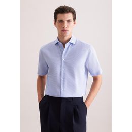 Businesshemd Seidensticker "Schwarze Rose", Herren, Gr. S (38), normale &Auml;rmell&auml;ngen, mittelblau, 100% Baumwolle, Strukturmuster, regular fit, Hemden, Regular 1/2 Kentkragen Struktur