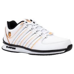 Sneaker K-Swiss "RINZLER", Herren, Gr. 45, wt, orngppy, bk, Leder, Schuhe Sneaker
