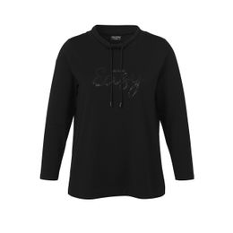 Sweatshirt Via Appia Due "Via Appia Due Sweatshirt", Damen, Gr. 44, schwarz, Obermaterial: 95% Viskose CV. 5% Elasthan EL., relaxed fit, Sweatshirts Sweatshirt, Gro&szlig;e Gr&ouml;&szlig;en