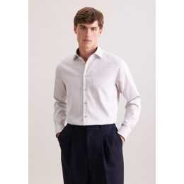 Businesshemd Seidensticker "Schwarze Rose", Herren, Gr. L (42), normale &Auml;rmell&auml;ngen, beige, 100% Baumwolle, Strukturmuster, regular fit, 2-Knopf-Manschette, Hemden, Regular 1/1 Kentkragen Struktur