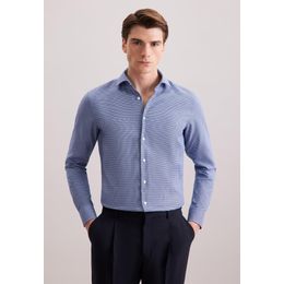 Businesshemd Seidensticker "Schwarze Rose", Herren, Gr. S (38), normale &Auml;rmell&auml;ngen, mittelblau, 100% Baumwolle, Strukturmuster, slim fit, 2-Knopf-Manschette, Hemden, Slim 1/1 Kentkragen Struktur