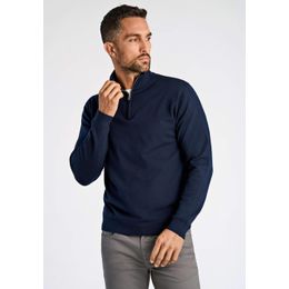 Troyer LINDBERGH "Troyer Comfort Fit", Herren, Gr. L, navy, Obermaterial: 100% Schurwolle, unifarben, hoch geschlossener Ausschnitt, Pullover Troyer