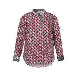 Hemdbluse frapp "frapp Bluse", Damen, Gr. 46, pink multicolor, Obermaterial: 100% Baumwolle CO., regular fit, Blusen Hemdbluse, Gro&szlig;e Gr&ouml;&szlig;en