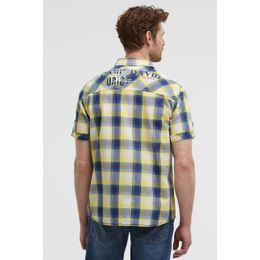 Kurzarmhemd CAMP DAVID, Herren, Gr. 4XL, Normalgr&ouml;&szlig;en, lemon juice, Web, Material: 100% Baumwolle, regular fit normal, normaler Saum, Hemden, mit Brusttaschen