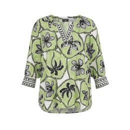 Shirtbluse Via Appia Due "Bluse", Damen, Gr. 46, apfelgr&uuml;n multicolor, Obermaterial: 100% Viskose CV., relaxed fit, V-Ausschnitt, Blusen, Gro&szlig;e Gr&ouml;&szlig;en