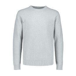 Strickpullover LINDBERGH "Strickpullover Relaxed Fit", Herren, Gr. L, grau mel, Obermaterial: 60% Baumwolle, 40% Polyester, Rundhals, Pullover Strickpullover