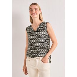 Tr&auml;gertop Street One, Damen, Gr. 34, clay sand, Stoff, 95% Viskose, 5% Elasthan, gemustert, normal normal, Rundhals, abgesteppt, Tops Tr&auml;gertop, Jersey