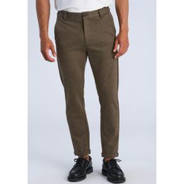 Stoffhose LINDBERGH "Stoffhose Slim Fit", Herren, Gr. S, dk stone mix, Obermaterial: 75% Polyester, 22% Viskose, 3% Elasthan. Futter: 65% Polyester, 35% Baumwolle, unifarben, slim fit, Hosen Stoffhose