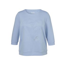 Sweatshirt Via Appia Due "Via Appia Due Sweatshirt", Damen, Gr. 46, hellblau, Obermaterial: 45% Polyester PES. 43% Viskose CV. 12% Elasthan EL., relaxed fit, Rundhals, Sweatshirts Sweatshirt, Gro&szlig;e Gr&ouml;&szlig;en