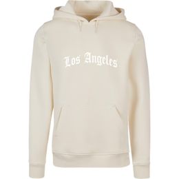 Sweatshirt MisterTee "MisterTee Herren Los Angeles Wording Hoody", Herren, Gr. S, sandwei&szlig;, 65% Baumwolle, 35% Polyester, unifarben, Sweatshirts Sweatshirt