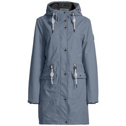 Regenjacke NEW VIEW "Lillie", Damen, Gr. L, rauchblau, Obermaterial: 100% Polyester PES., regular fit, Jacken Regenjacke, mit weitenregulierbarer Kapuze