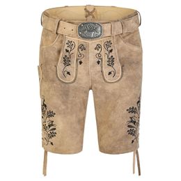 Spieth & Wensky Lederhose SPIETH & WENSKY "Hofmeister", Herren, Gr. 46, N-Gr, lombok schwarz, Obermaterial: 100% Lammleder LEL., festlich, regular fit, Hosen, mit Stickerei am Beinabschluss