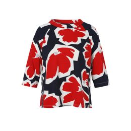Sweatshirt Via Appia Due "Via Appia Due Sweatshirt", Damen, Gr. 46, marine multicolor, Obermaterial: 61% Viskose CV. 23% Polyamid PA. 16% Elasthan EL., relaxed fit, ohne Ausschnitt, Sweatshirts Sweatshirt, Gro&szlig;e Gr&ouml;&szlig;en