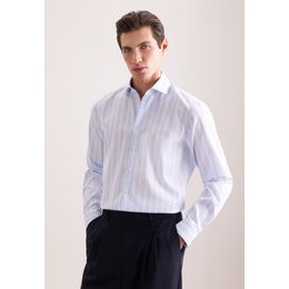 Businesshemd Seidensticker "Schwarze Rose", Herren, Gr. M (39), normale &Auml;rmell&auml;ngen, hellblau, 100% Baumwolle, gestreift, regular fit, 2-Knopf-Manschette, Hemden, Regular 1/1 Kentkragen Gestreift