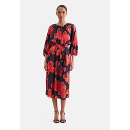 Sommerkleid Seidensticker, Damen, Gr. XS (34), Normalgr&ouml;&szlig;en, schwarz, 100% Viskose, bedruckt, regular fit, Rundhals, Kleider Sommerkleid, 3/4 Rundhals Druck