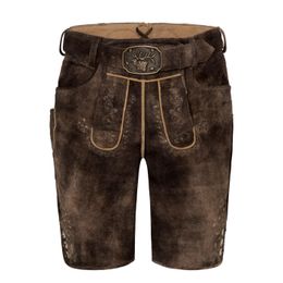 Spieth & Wensky Lederhose SPIETH & WENSKY "Freud", Herren, Gr. 46, N-Gr, dinkel, st sand, Obermaterial: 100% Lammleder LEL., festlich, regular fit, Hosen, Lederhose mit G&uuml;rtelschlie&szlig;e, Hirschkopfmotiv