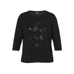 Sweatshirt Via Appia Due "Via Appia Due Sweatshirt", Damen, Gr. 46, schwarz, Obermaterial: 45% Polyester PES. 43% Viskose CV. 12% Elasthan EL., relaxed fit, Rundhals, Sweatshirts Sweatshirt, Gro&szlig;e Gr&ouml;&szlig;en