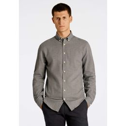Flanellhemd LINDBERGH "Flanellhemd Relaxed Fit", Herren, Gr. L, Normalgr&ouml;&szlig;en, grau, Obermaterial: 100% Baumwolle, Hemden