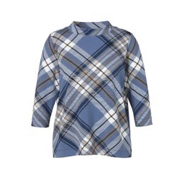 Sweatshirt Via Appia Due "Via Appia Due Sweatshirt", Damen, Gr. 44, blau (bleu multicolor), Obermaterial: 61% Viskose CV. 23% Polyamid PA. 16% Elasthan EL., regular fit, Sweatshirts Sweatshirt, Gro&szlig;e Gr&ouml;&szlig;en